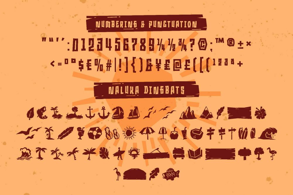 Naluka - Ethnic Font with Extras - Arterfak Project